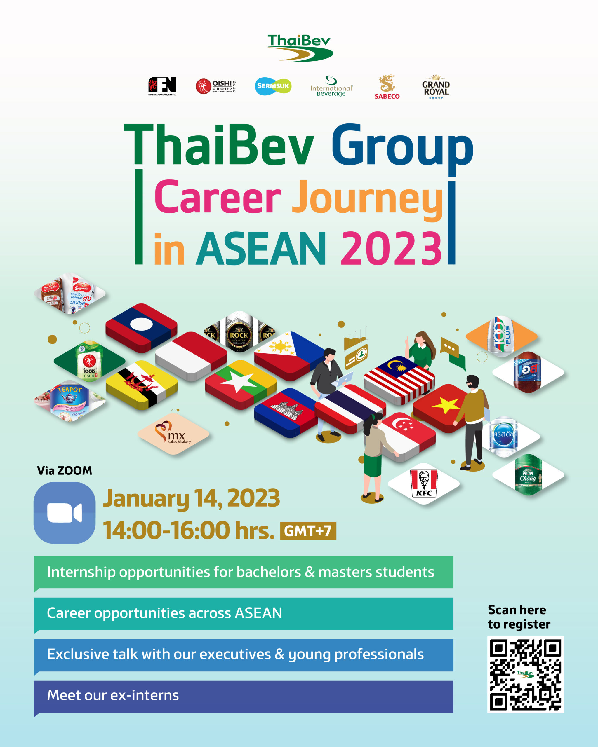 ชวนทุกคนมาเปิดมุมมองโอกาส ไร้ขีดจำกัดในงาน”ThaiBev Group Career Journey in ASEAN 2023 ผ่าน ...