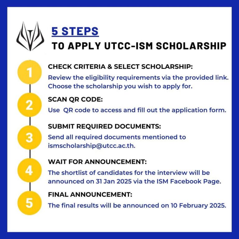 วิทยาลัยนานาชาติเพื่อการจัดการ (UTCC-iSM) เปิดรับสมัครทุนการศึกษา ประจำ ...